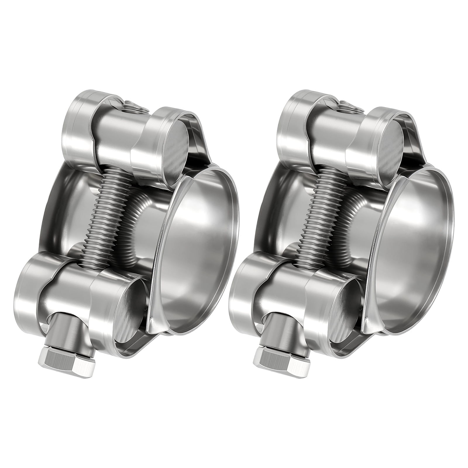 2 Packs 304 Stainless Steel T-Bolt Hose Clamps, Working Range 0.9" to 1 ...