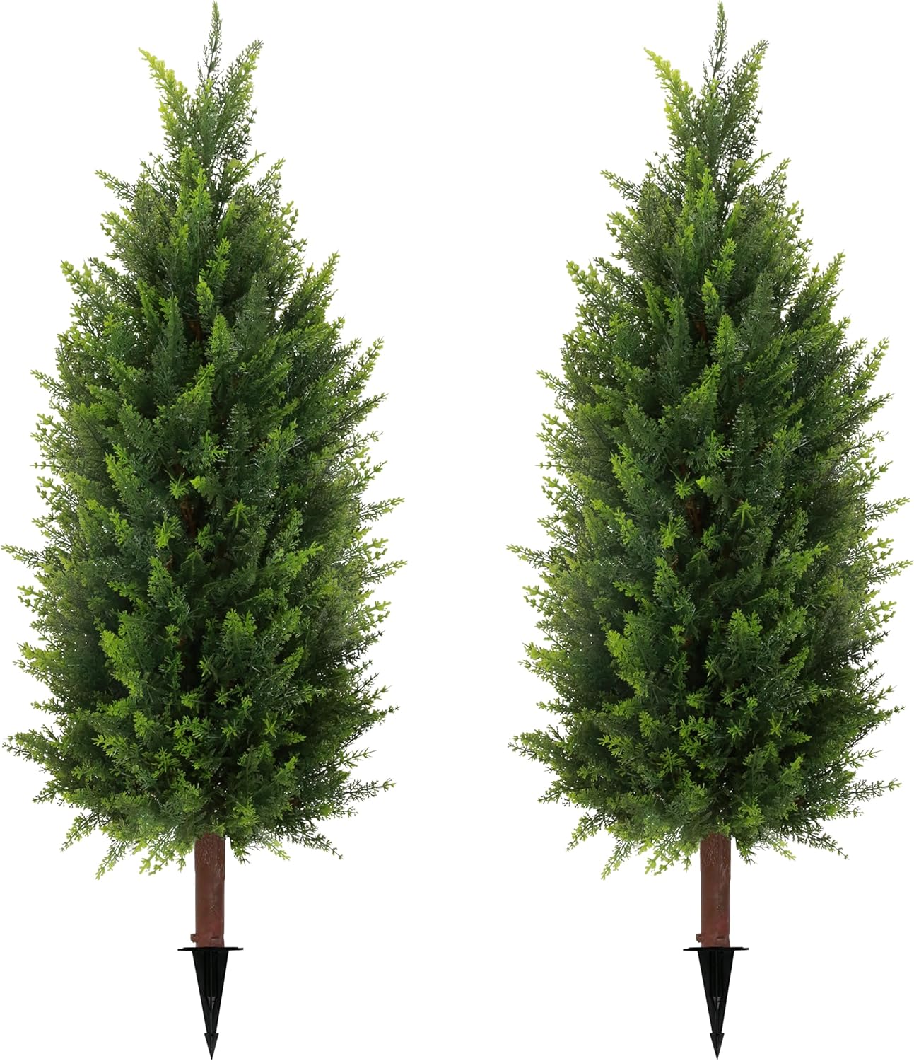 2 Packs 35.5" Artificial Cedar Tree, Fake Cedar Shrub Bushes Trees with ...