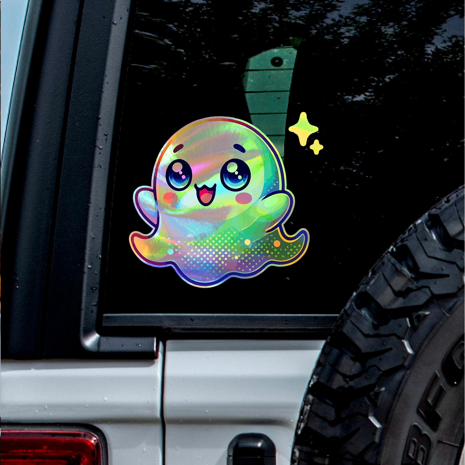 (2 Packs, 4.2'' X 3.8'') Sticker Of Chibi Ghost For Car Bumper Window ...