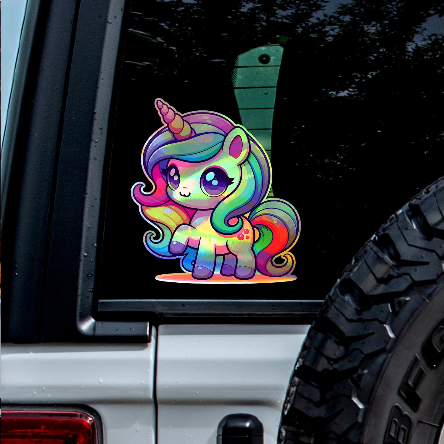 (2 Packs, 4.8'' X 5.2'') Sticker Of Chibi Unicorn For Car Bumper Window ...