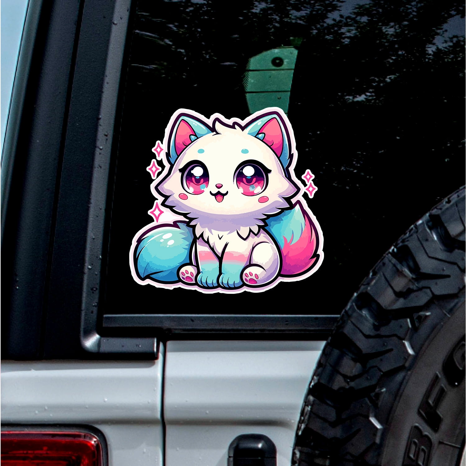 (2 Packs, 4'' X 3.8'') Sticker Of Chibi Neko Cat For Car Bumper Window ...