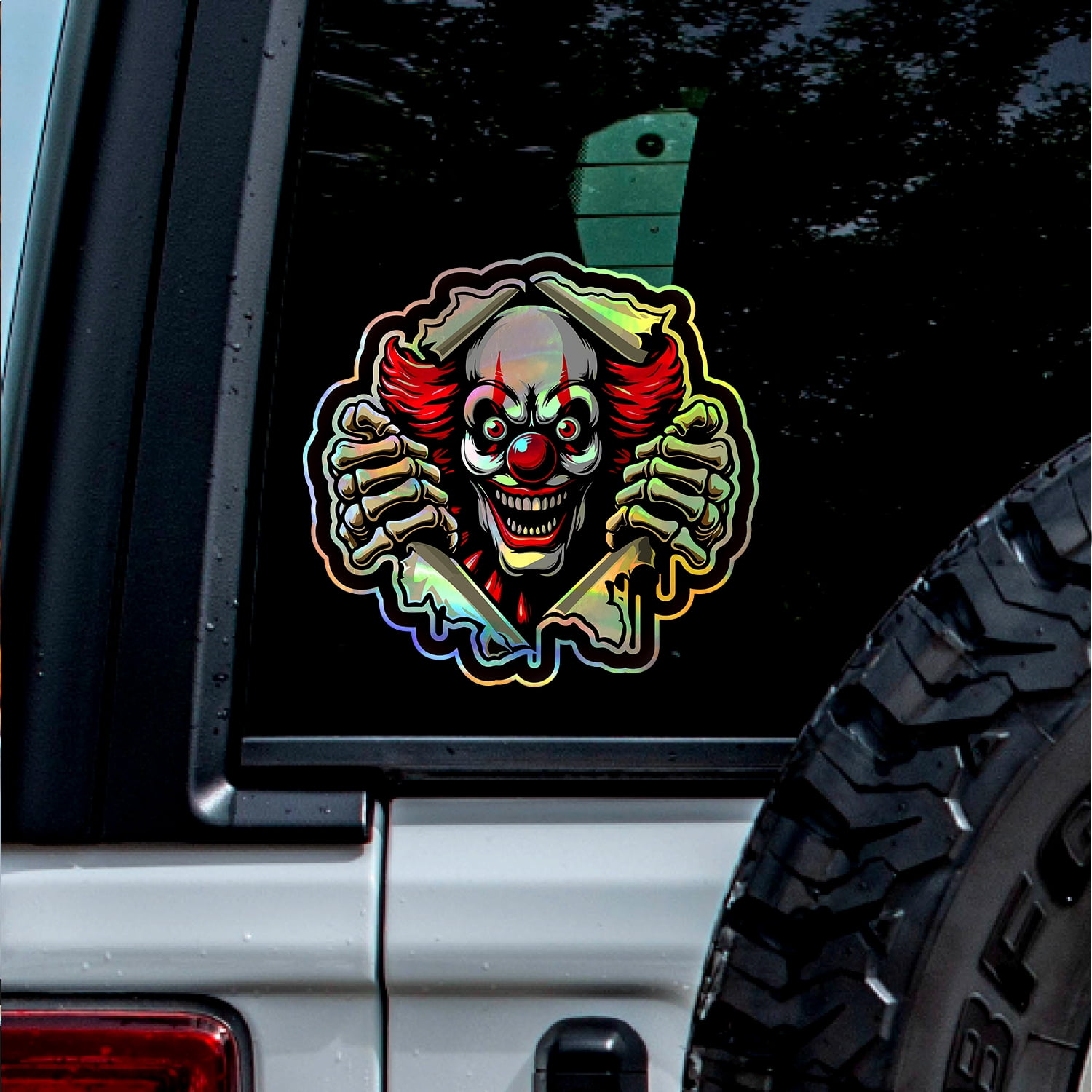 (2 Packs, 4'' X 3.8'') Sticker Of Halloween Horror Figures Peeking For ...