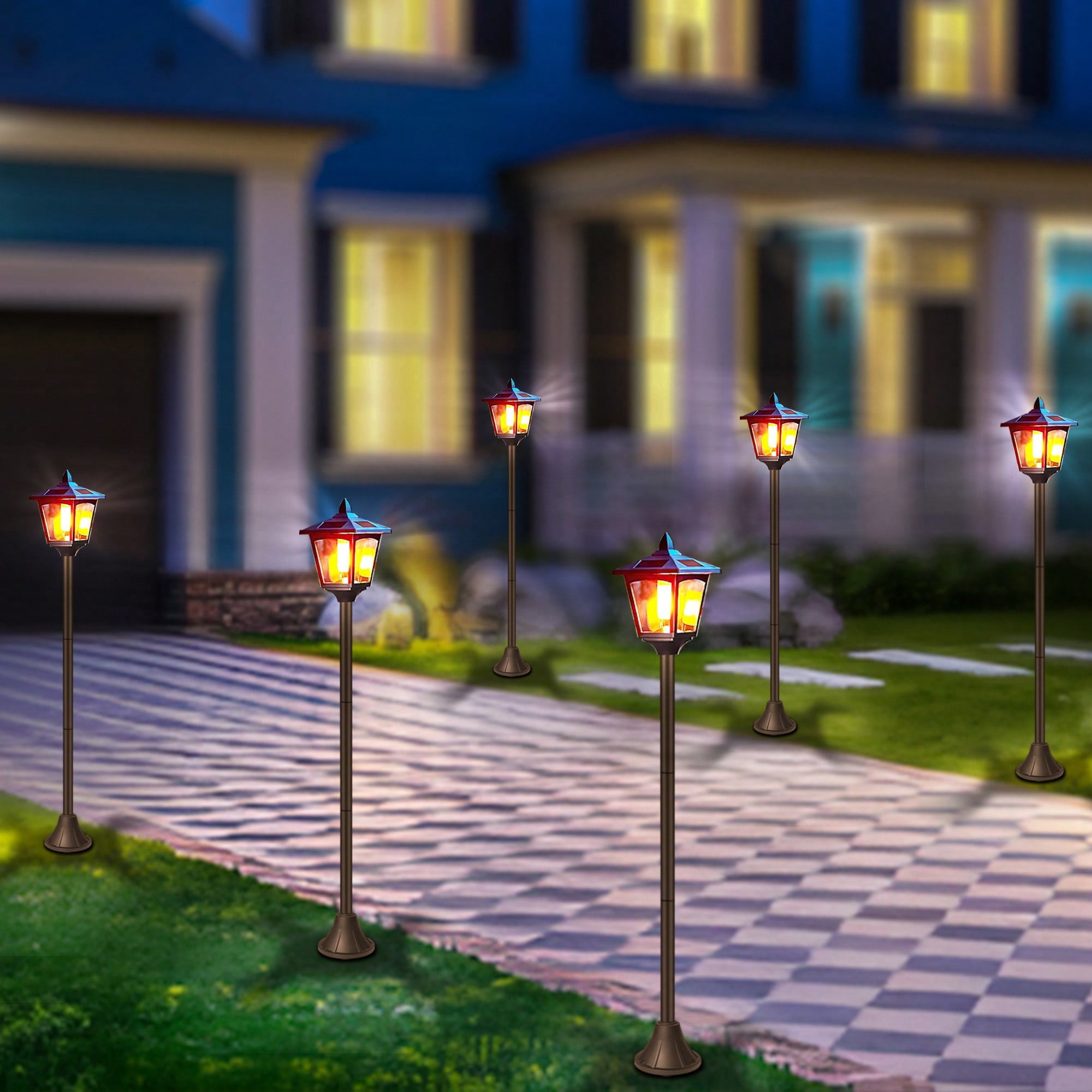 2 Packs 40 Inches Mini Solar Torches Flame, Solar Torch Lights Outdoor ...