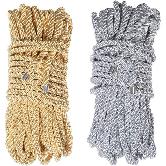2 Packs 49 Feet Twisted Cord Polyester Twisted Rope Twisted Trim Rope ...