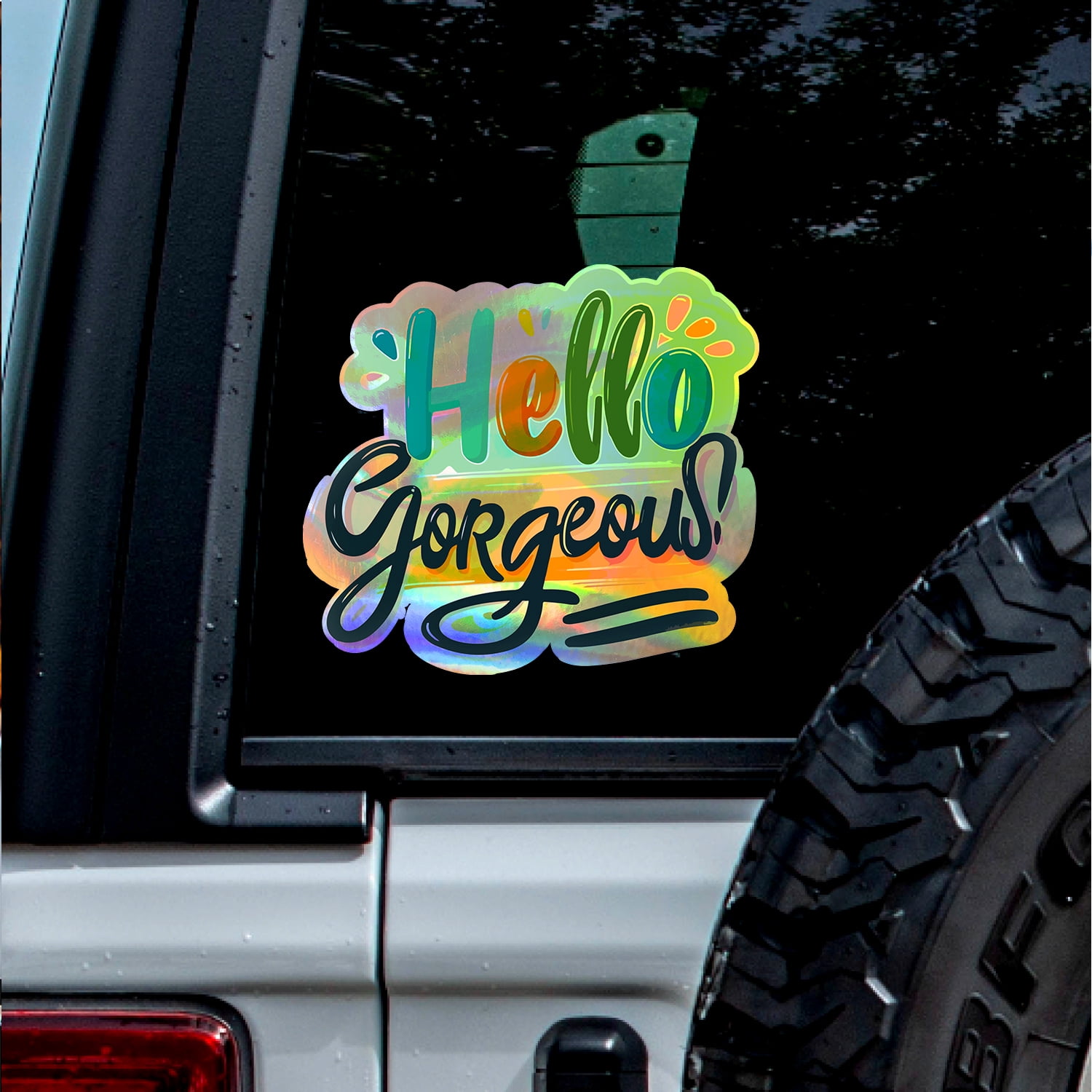 (2 Packs, 5.3'' X 4.8'') Sticker Of Hello Gorgeous For Car Bumper ...