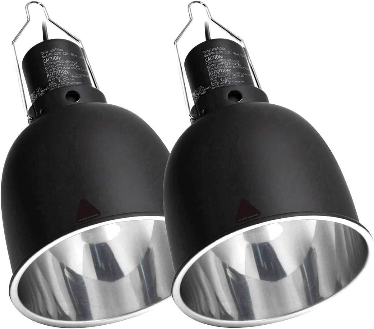 2 Packs 5.5 Inch Deep Dome Lamp Cap Reptile Light Fixture with Optical ...