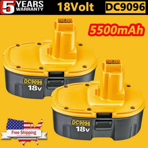 2 Packs 5.5Ah Replacement Battery Compatible with 18V Battery DC9096 ...