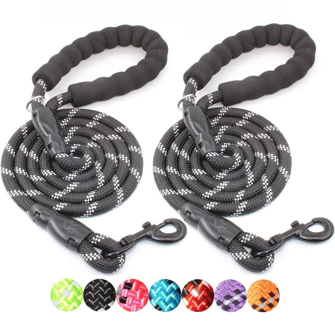2 Packs 5 FT Strong Dog Leash with Comfortable Padded Handle and Highly ...