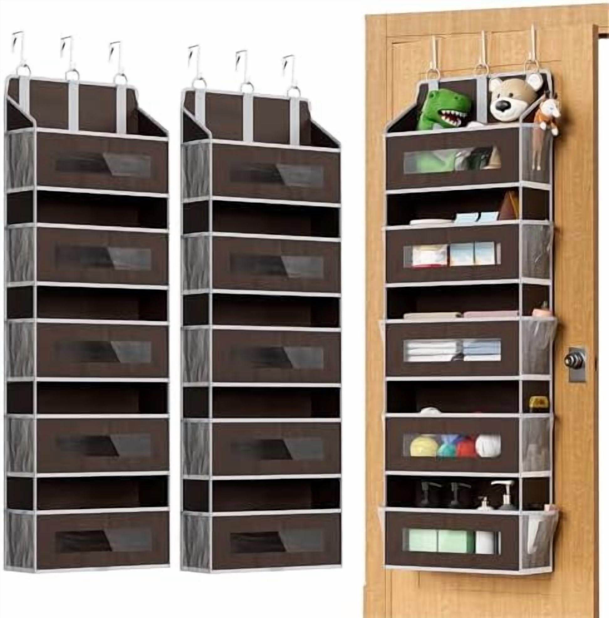 2 Packs 5-Tier Over the Door Storage Organizer with 10 Side Mesh ...