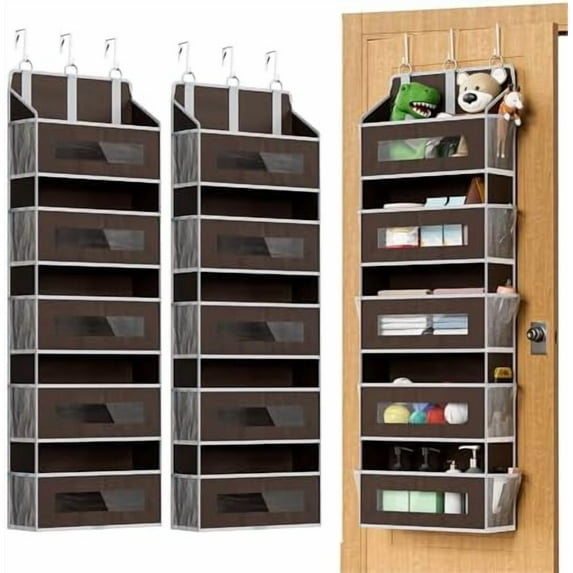 2 Packs 5-Tier Over the Door Storage Organizer with 10 Side Mesh ...