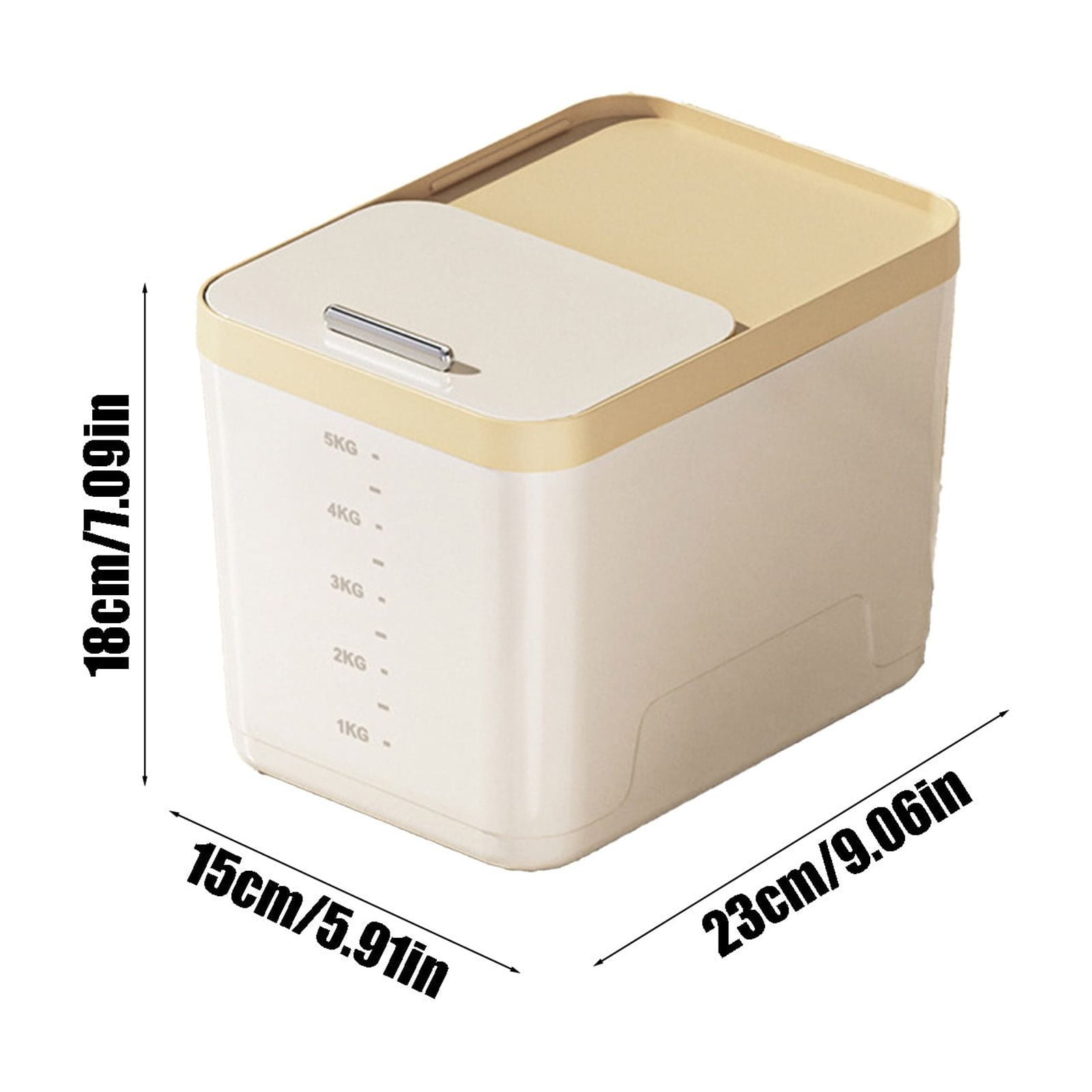 2 Packs 5kg Airtight Rice Storage Container with Measuring Cup Food ...