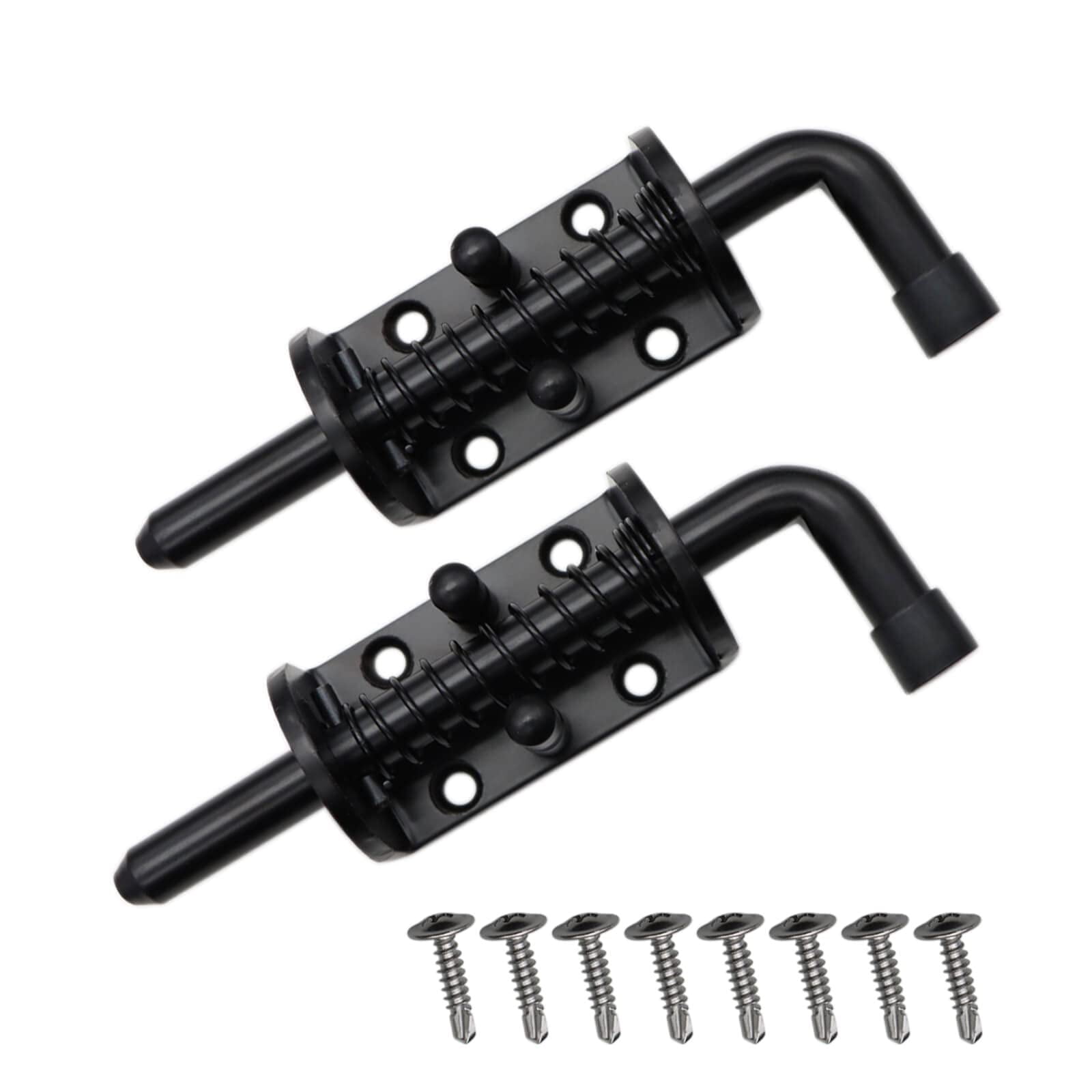 2 Packs 6 Inch Spring Loaded Barrel Bolt Latch Pin, Heavy Duty Steel ...