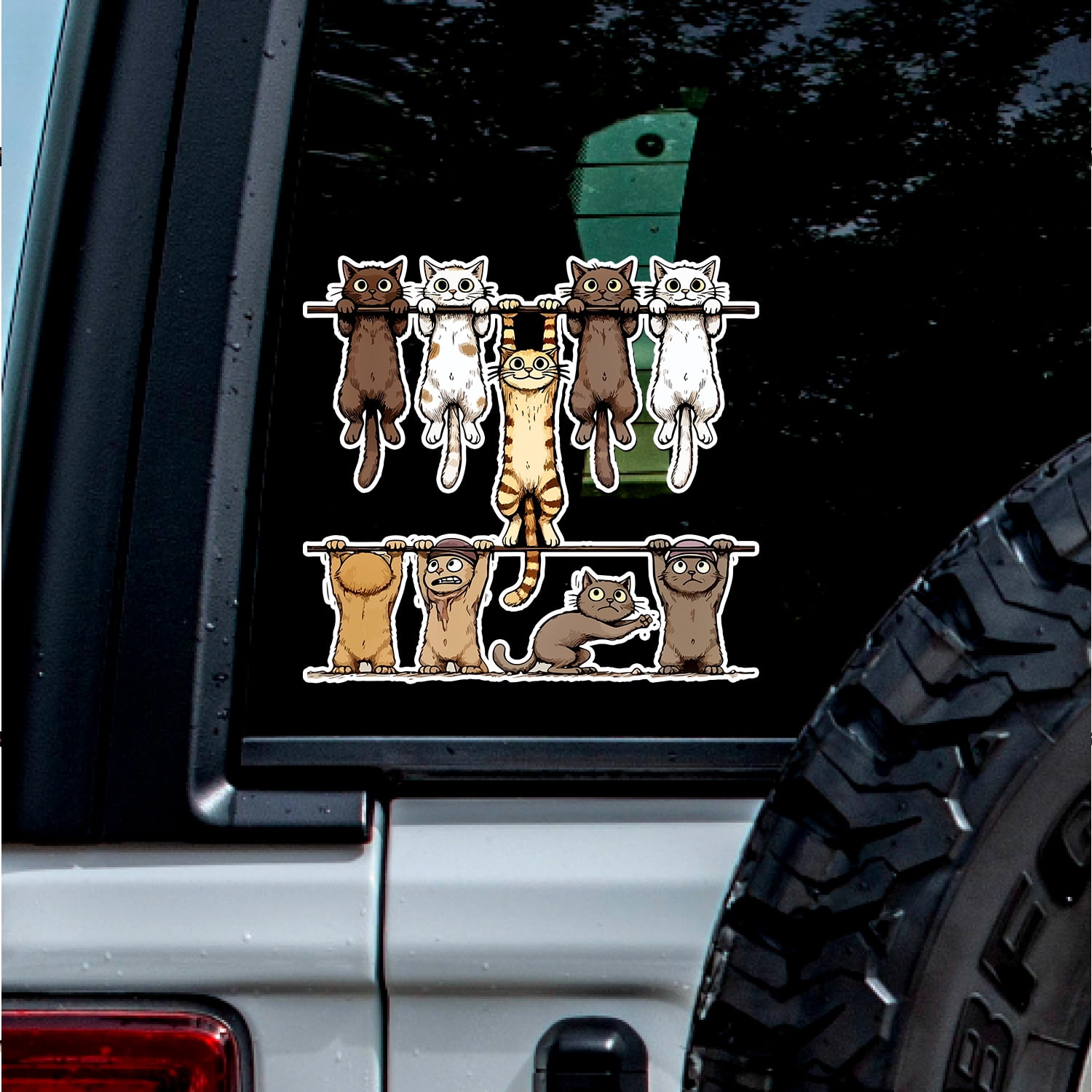 (2 Packs, 6'' X 5.6'') Sticker Of Cat Cats Scratch For Car Bumper ...