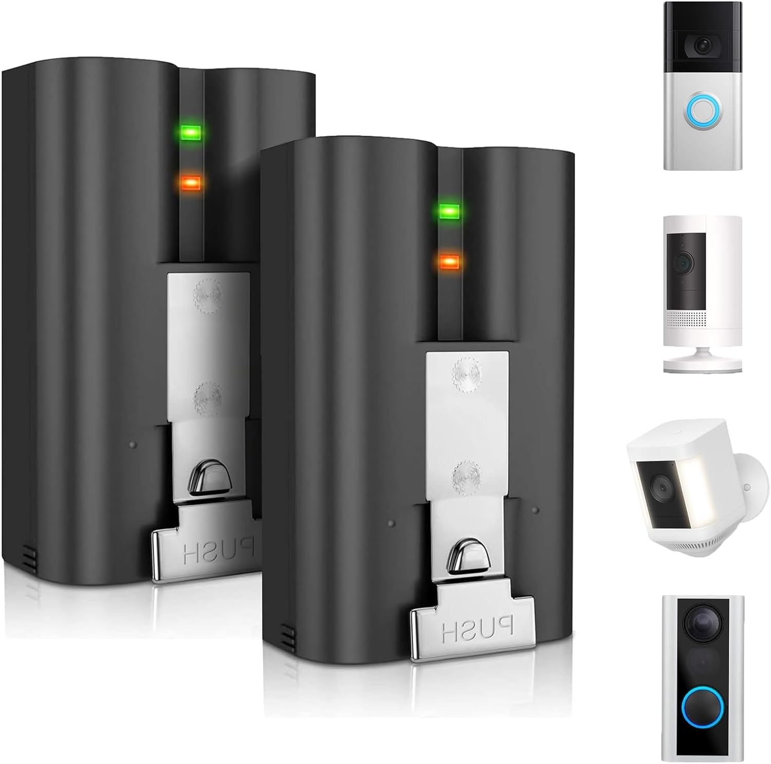 2 Packs 6040mAh Replacement Battery Compatible with Ring-Doorbell ...