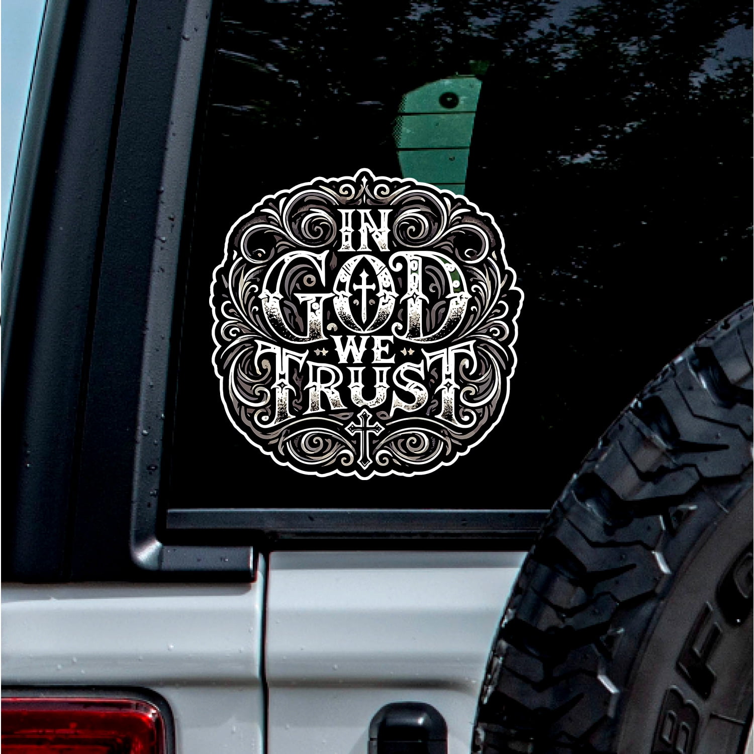 (2 Packs, 7.1'' X 7'') Sticker Of In God We Trust For Car Bumper Window ...