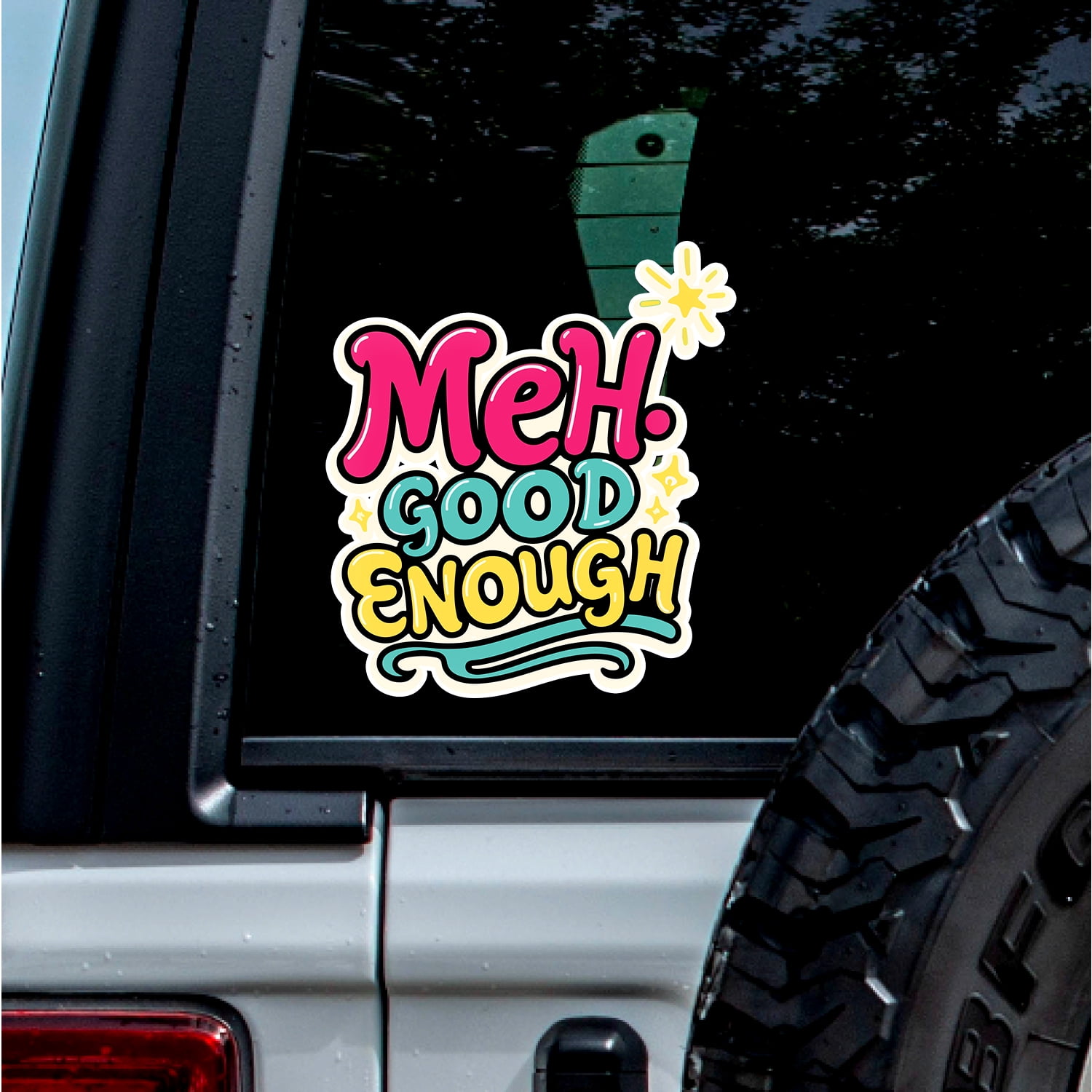(2 Packs, 7'' X 7.8'') Sticker Of Meh Good Enough For Car Bumper Window ...