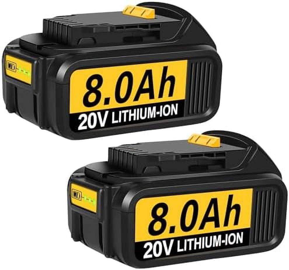 2 Packs 8.0Ah Replacement for Dewalt 20V Battery Compatible with Dewalt Battery 20V Lithium Ion ...