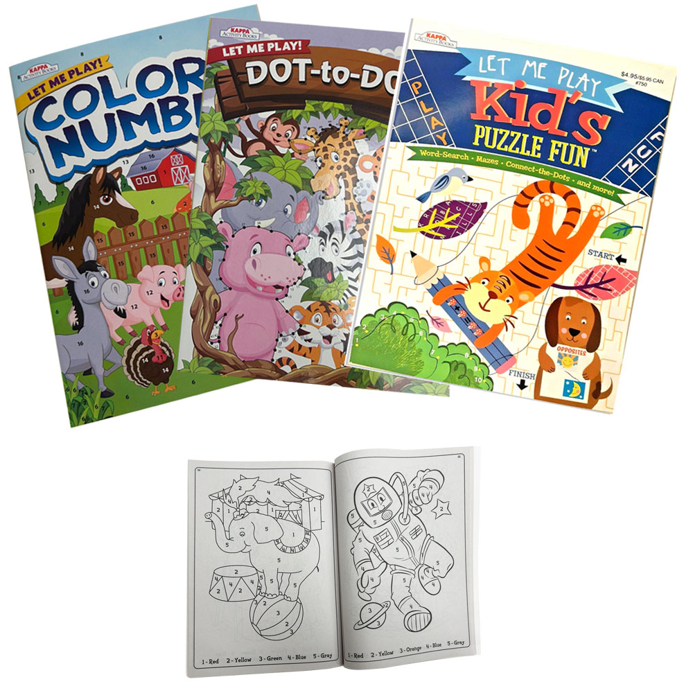 2 Packs Activity Coloring Books Colors Numbers Great Learning Gift Kids ...