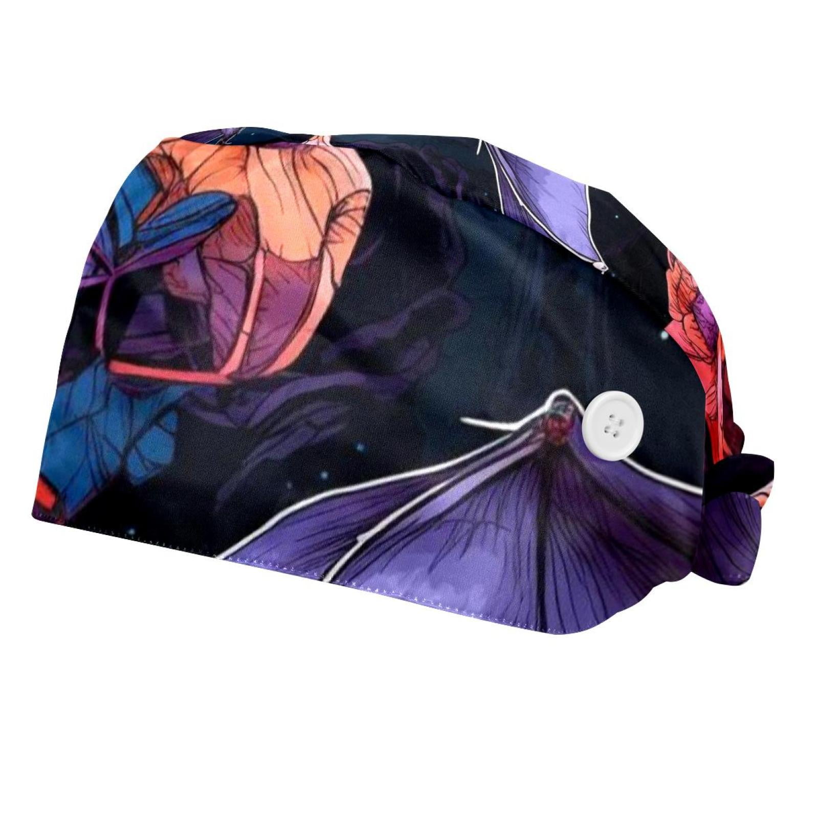 2 Packs Adjustable Working Cap with Button, Bat Working Hat Sweatband ...