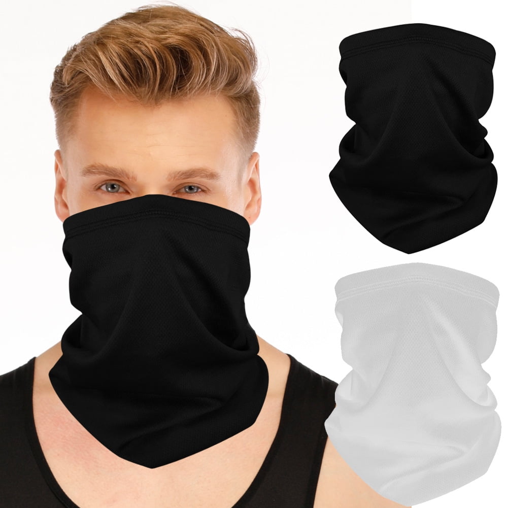 2 Packs Adult Safety Seamless Face Mask Bandanas Headband Sport Scarf ...
