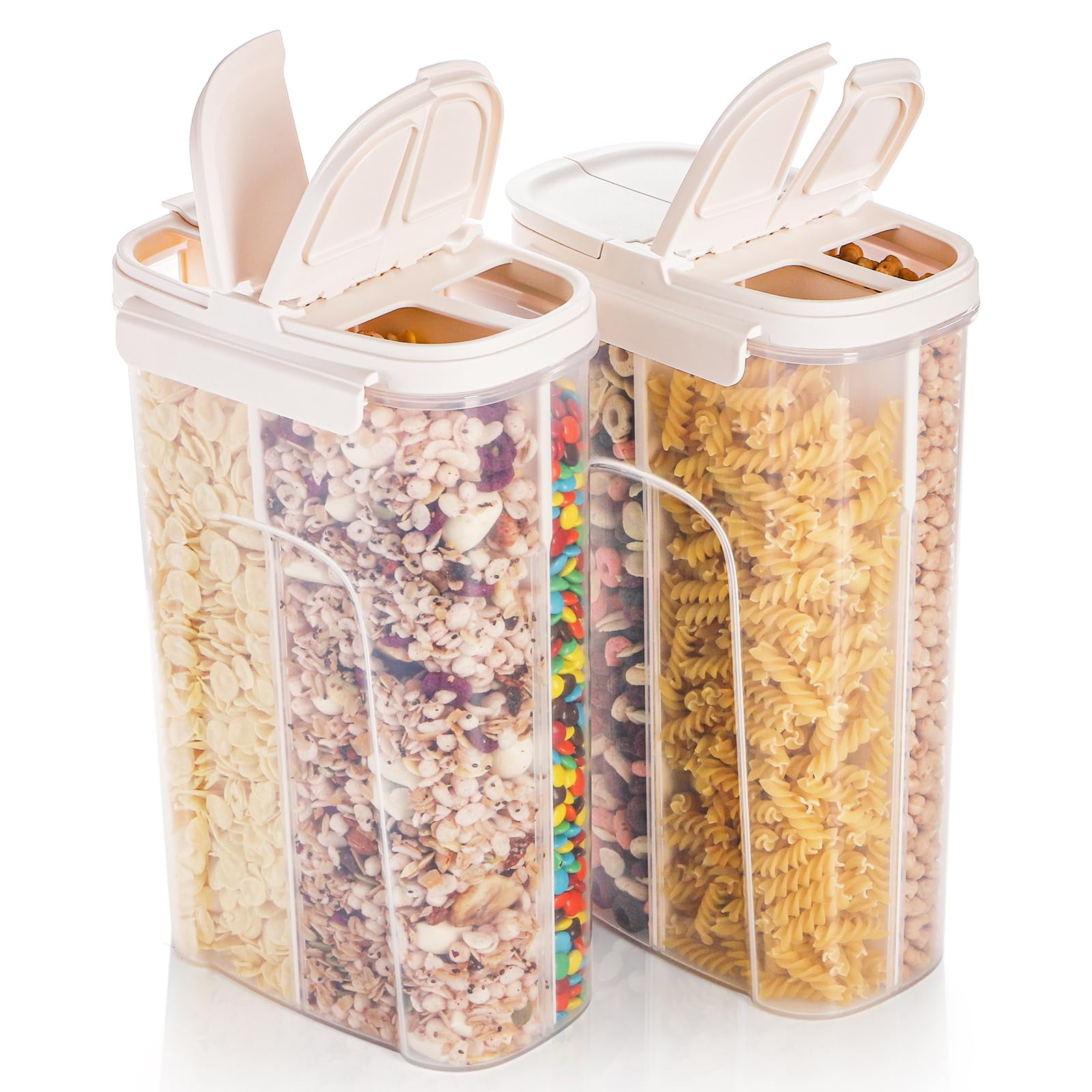 2 Packs Airtight Pasta Containers, 108 FL OZ Plastic Storage Jars ...
