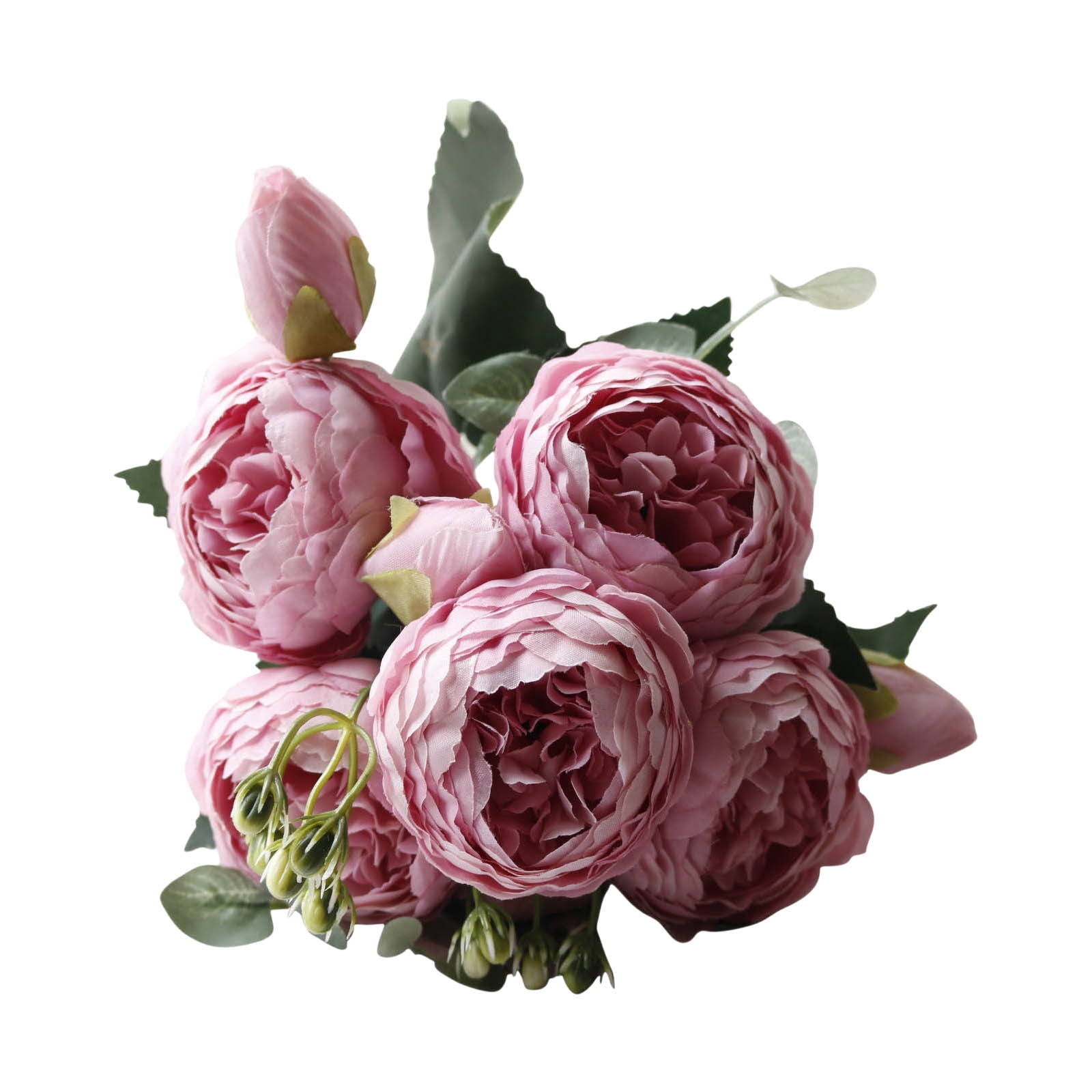 2 Packs Artificial Silk Peony Flowers Bouquet Realistic Fake Floral ...