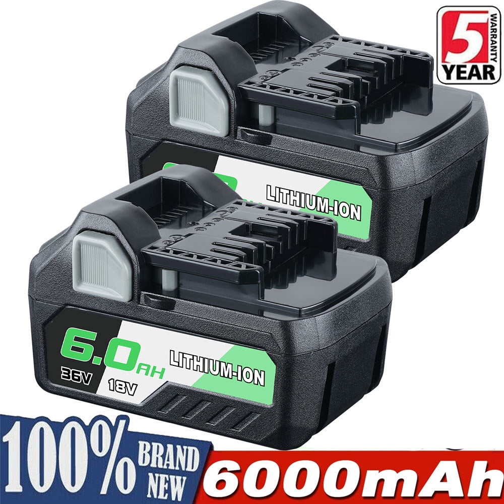 2-Packs BSL36B18 6.0Ah Li-on Replacement for Metabo 18V/36V Batteries ...
