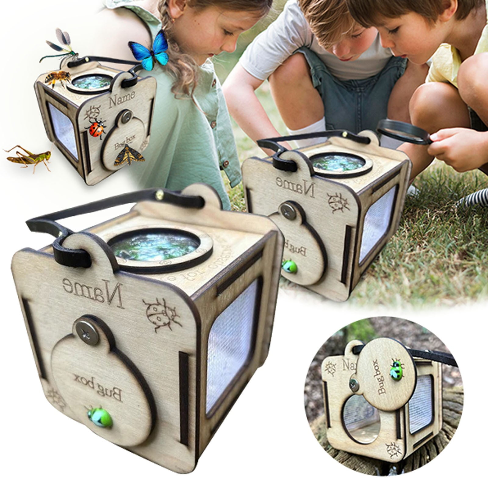 2 Packs Back to school Insect Traps,New Children's Wooden Fun ...