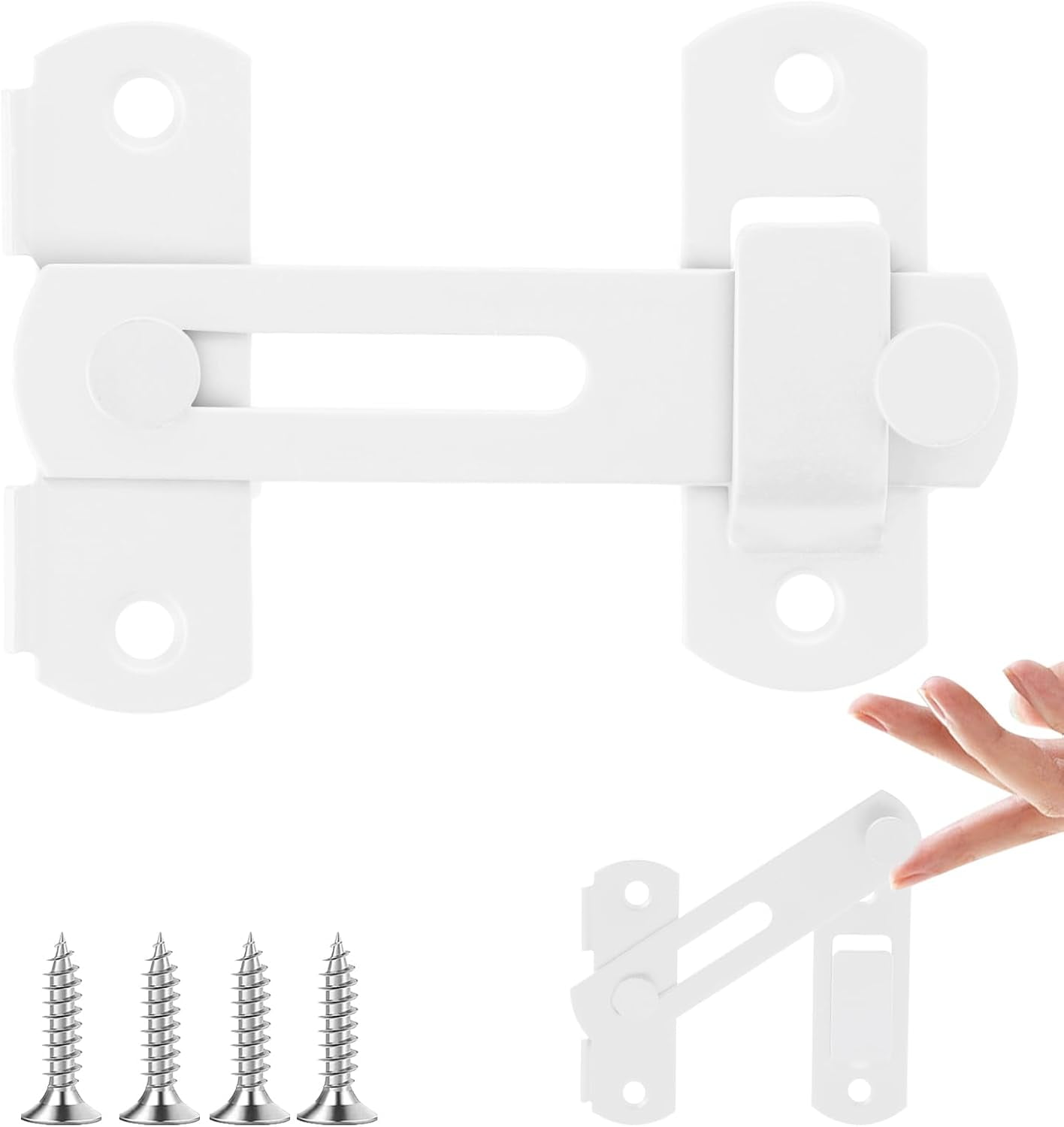 2 Packs Barn Door Latches Sliding Door Lock French Door Lock White ...