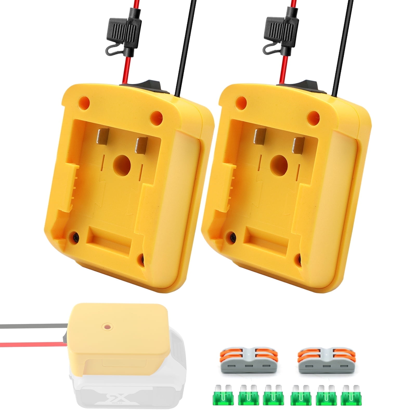 2 Packs Battery Adapter Compatible with Dewalt 20V Battery, Power ...