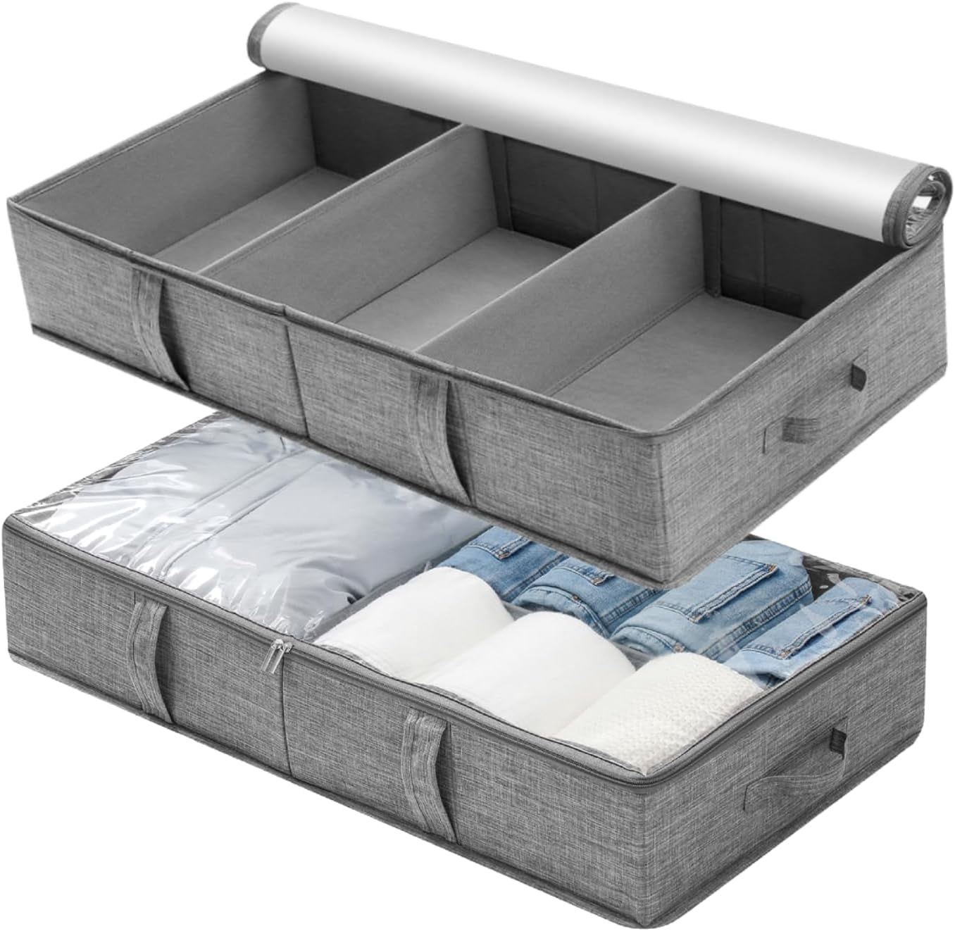 2 Packs Under Bed Storage Containers, Foldable Clothes Draw Organizers ...