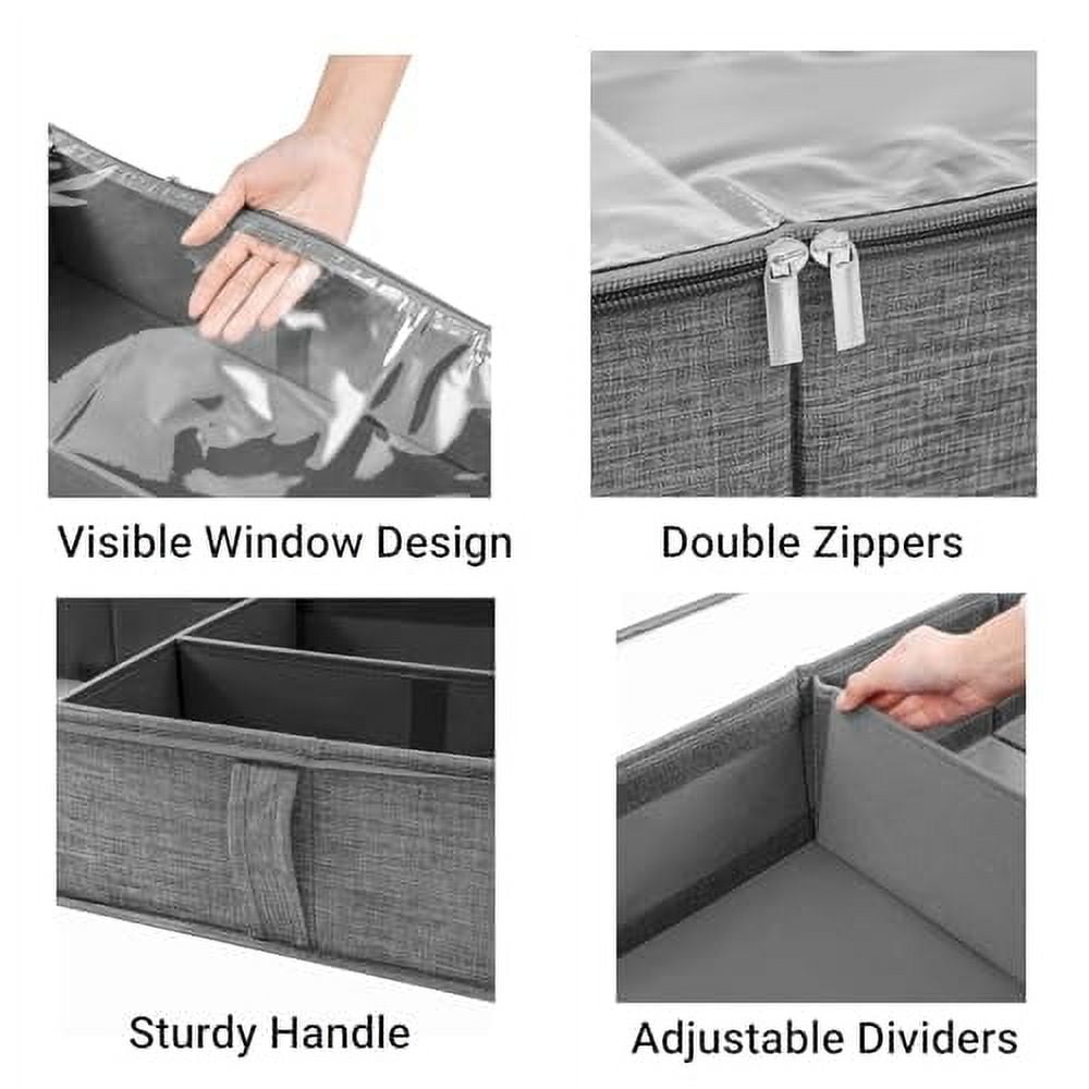 2 Packs Under Bed Storage Containers, Foldable Clothes Draw Organizers ...