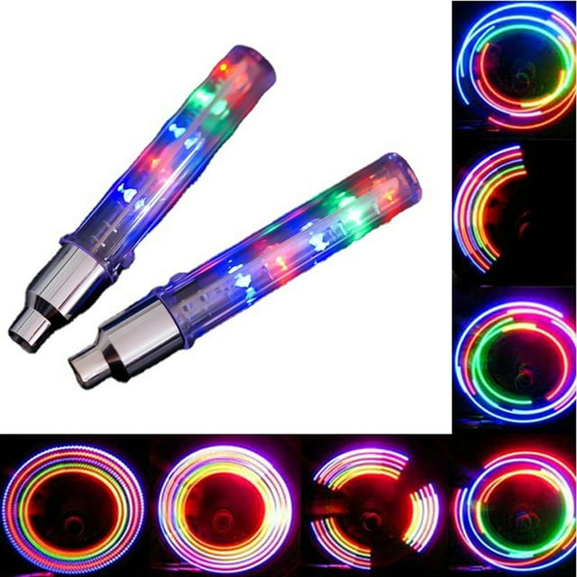 BTOER Bicycle Lights Waterproof 5-LED Valve Cap Light with Batteries ...