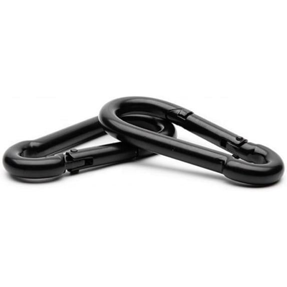 2 Packs Black & Silver Zinc-Galvanized Heavy DutyCarabiner Spring Snap ...