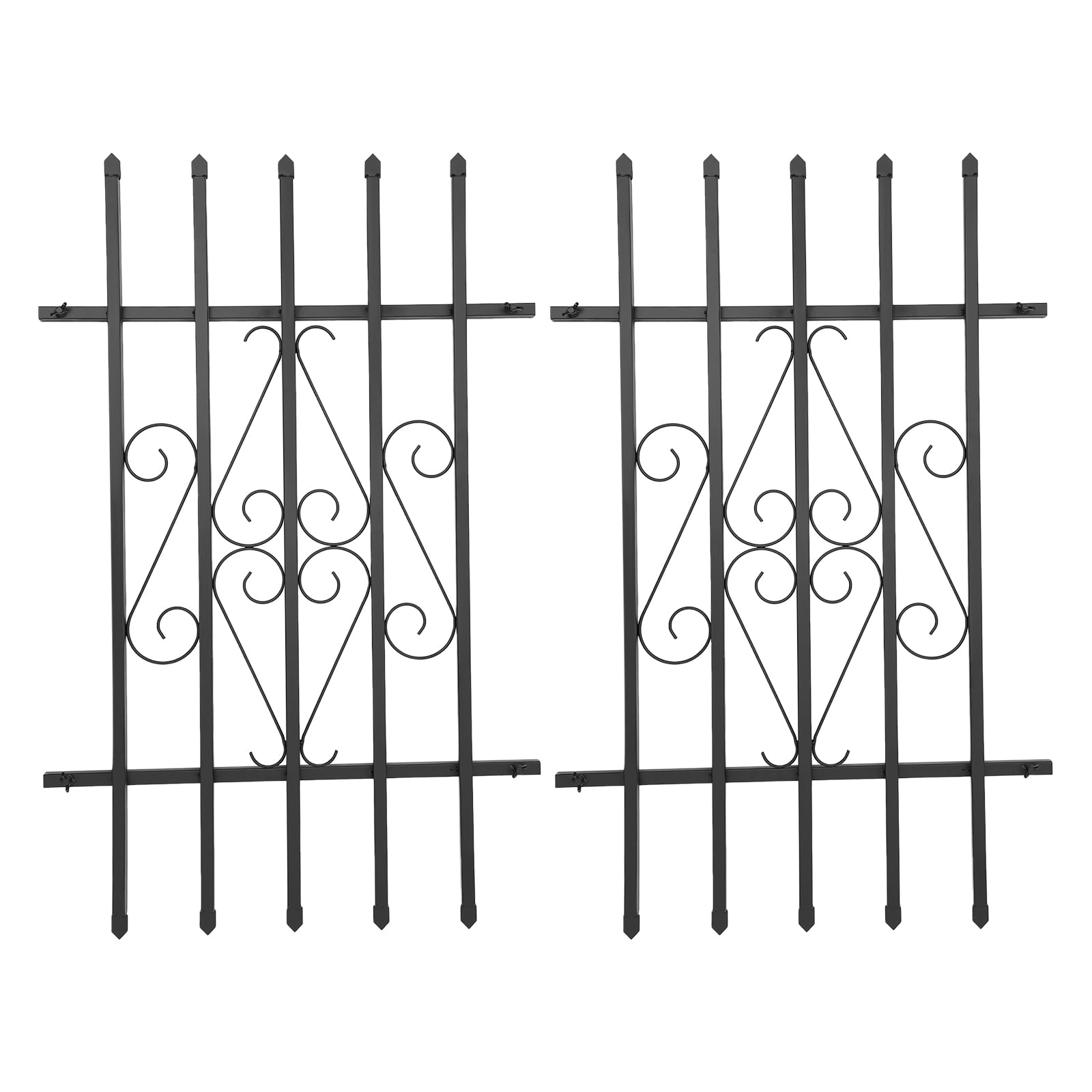 2 Packs Black Spear Point Window Security Bars, 24" x 36" Heavy Duty ...
