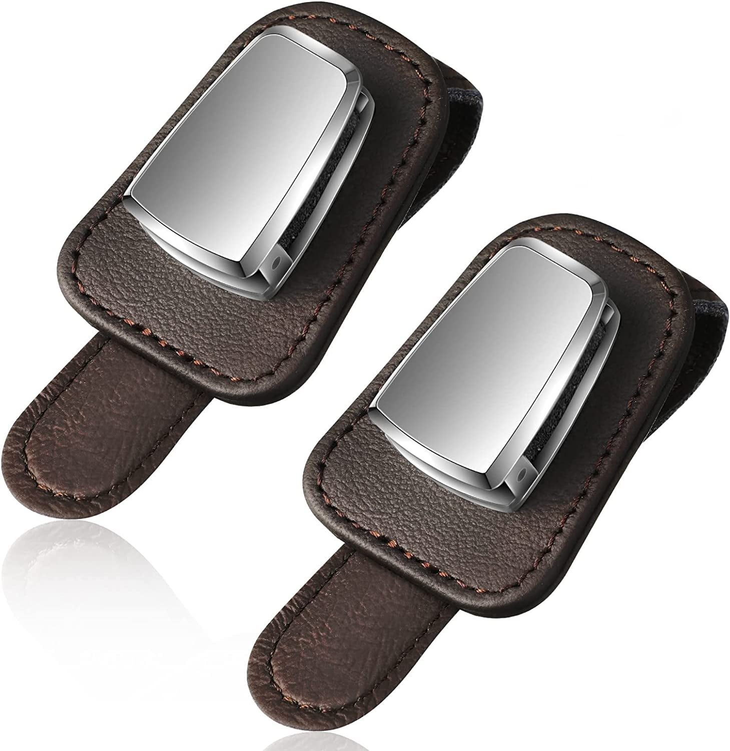 2 Packs Car Glasses Holder Universal Car Visor Sunglasses Holder Clip ...