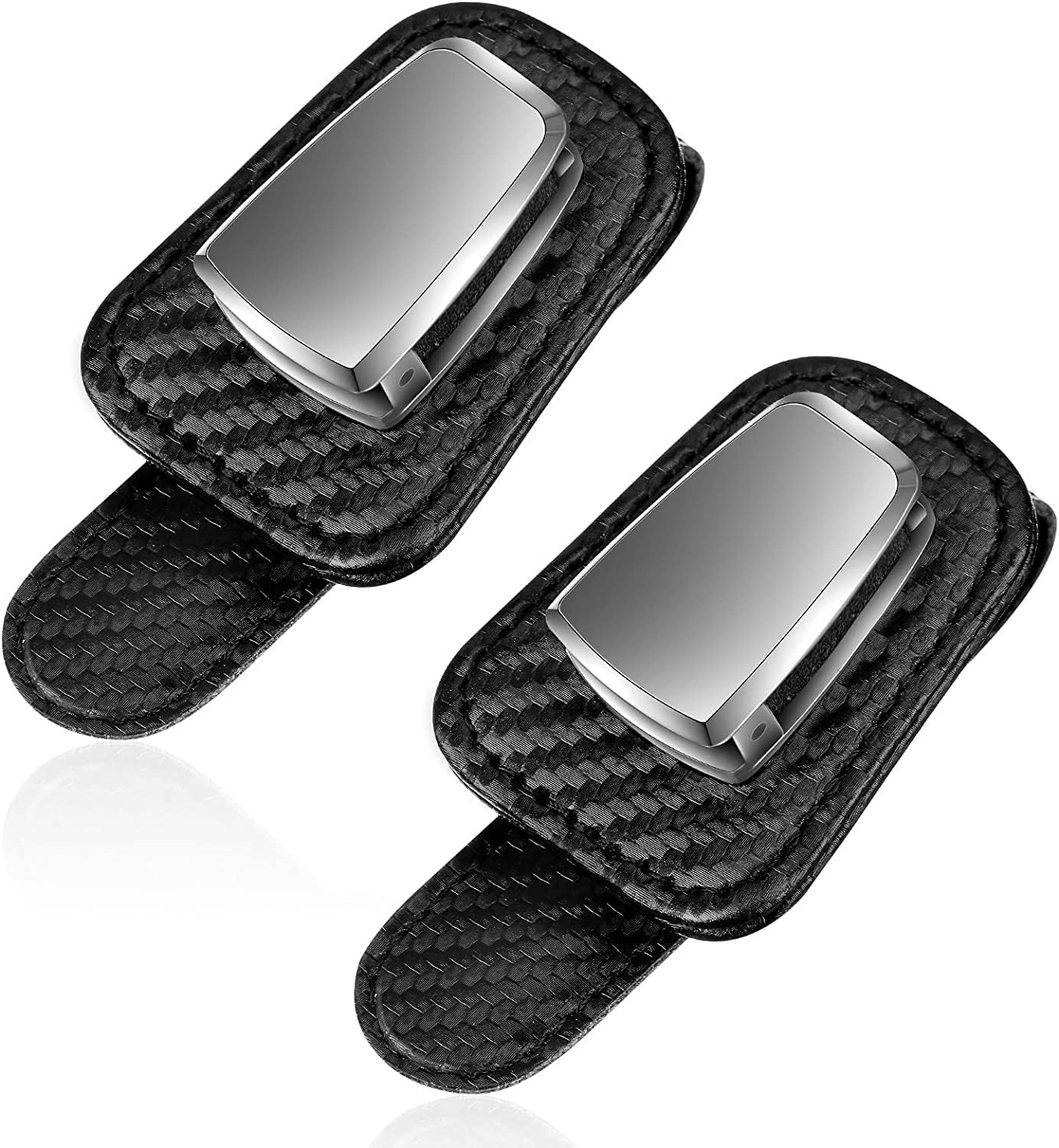 2 Packs Car Glasses Holder Universal Car Visor Sunglasses Holder Clip ...