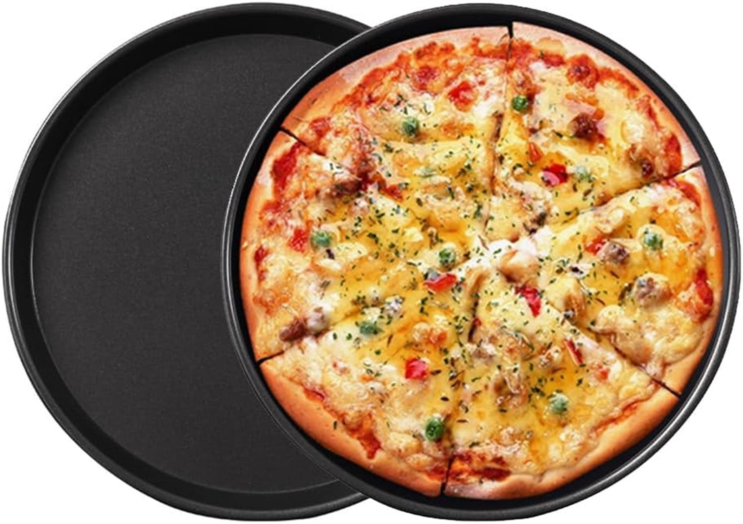 2 Packs Carbon Steel Non-stick Pizza Pan,7 In Small Round Pizza Baking ...