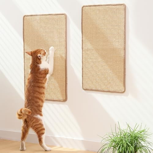 2 Packs Cat Scratching Mat, 23.6 x 15.7 Inch Natural Sisal Cat Scratch ...