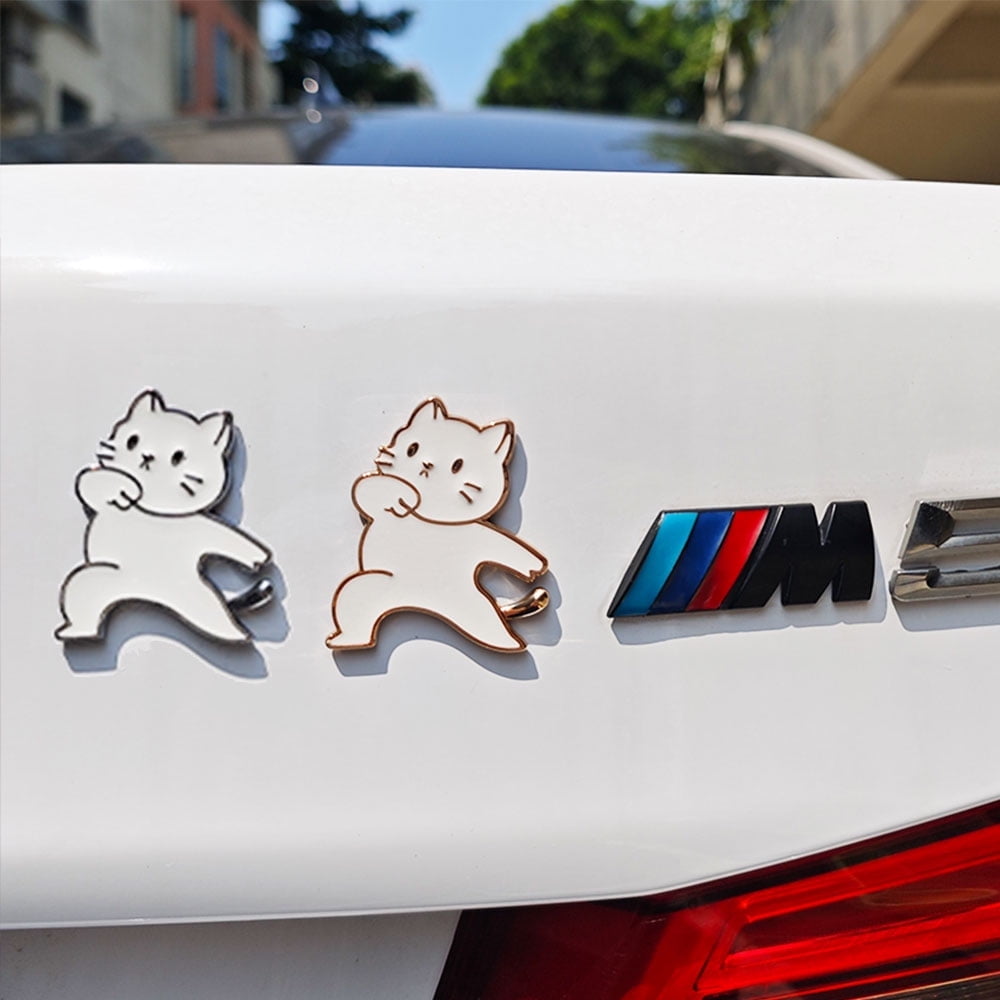 2 Packs Cat Stickers for Car Cute Metal 3D Emblem Sticker Decals Women ...
