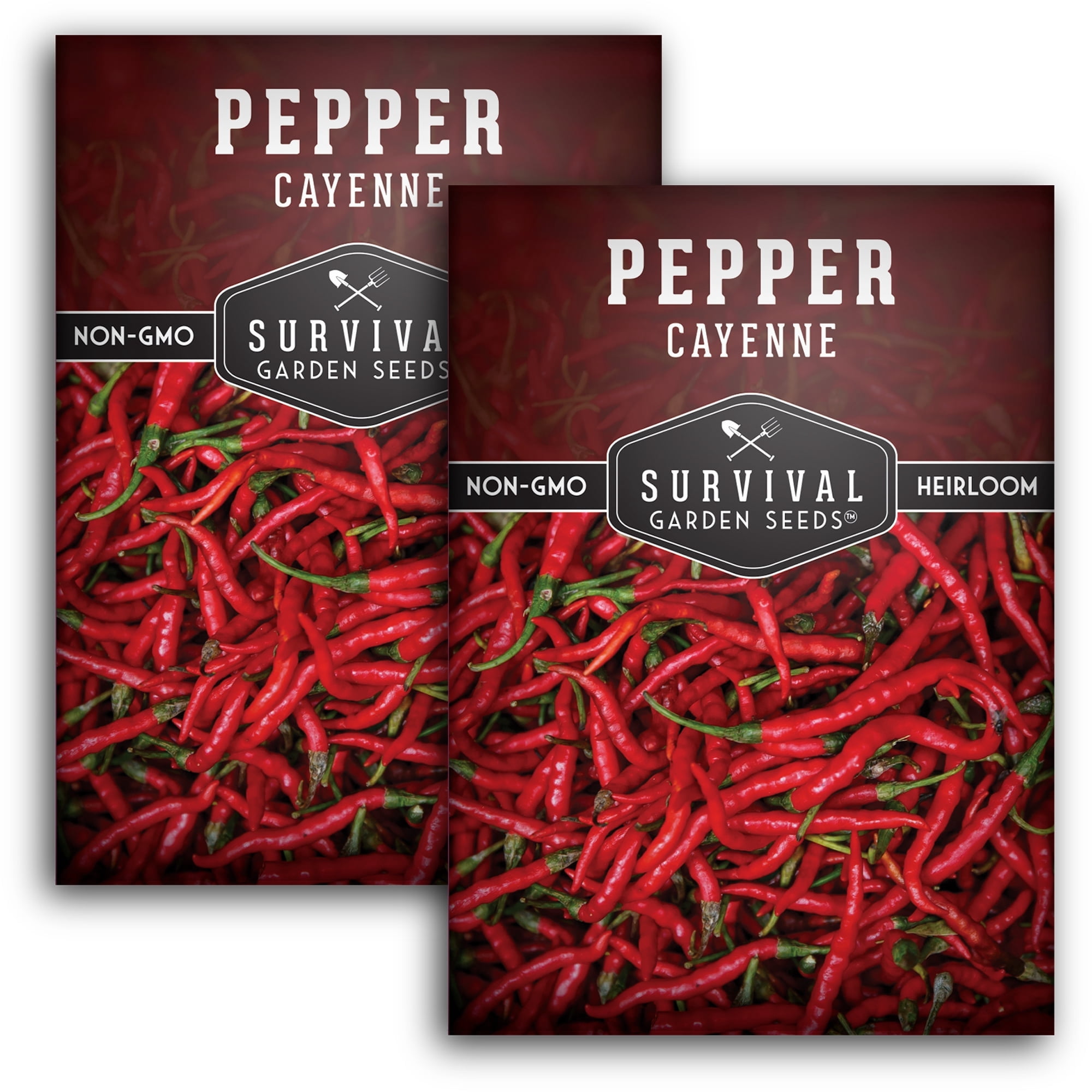 2 Packs Cayenne Pepper Seed - Non-GMO Heirloom Full Sun Annual ...