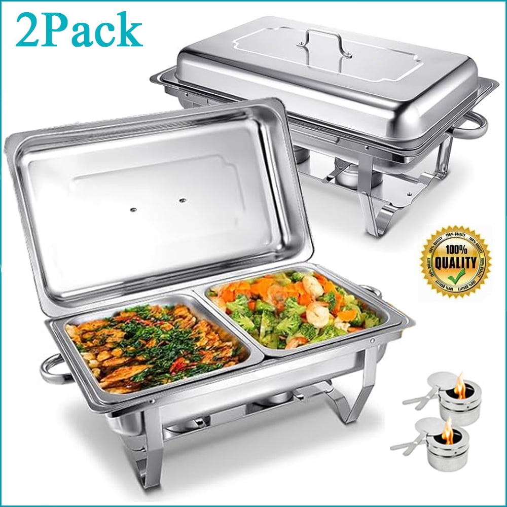 2 Packs Chafing Dish Buffet Set, Rectangle Chafing Dish Buffet Set 2 ...