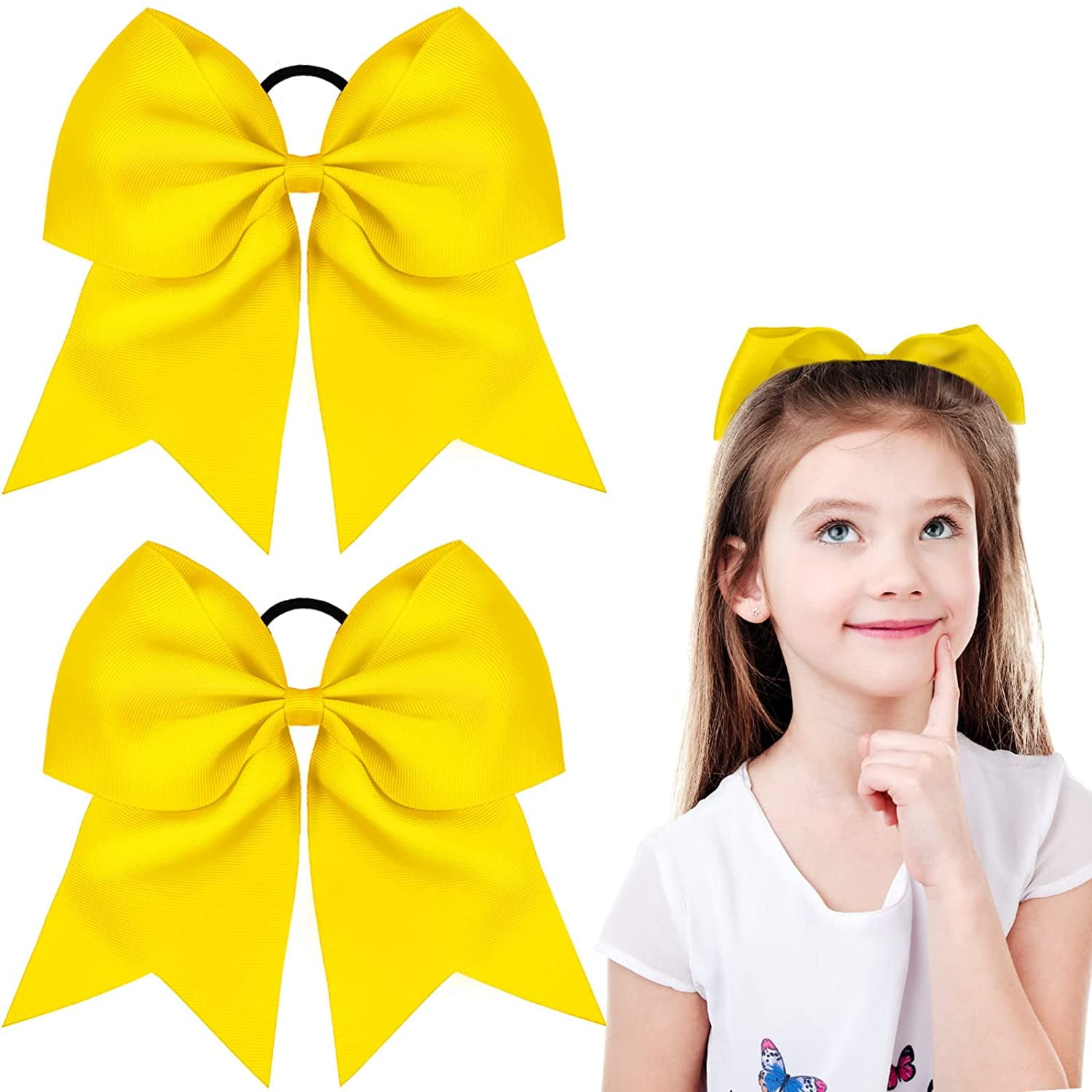 2 Packs Cheerleading Bow 8 Inch Cheer Bows Large Cheerleading Hair Bows ...