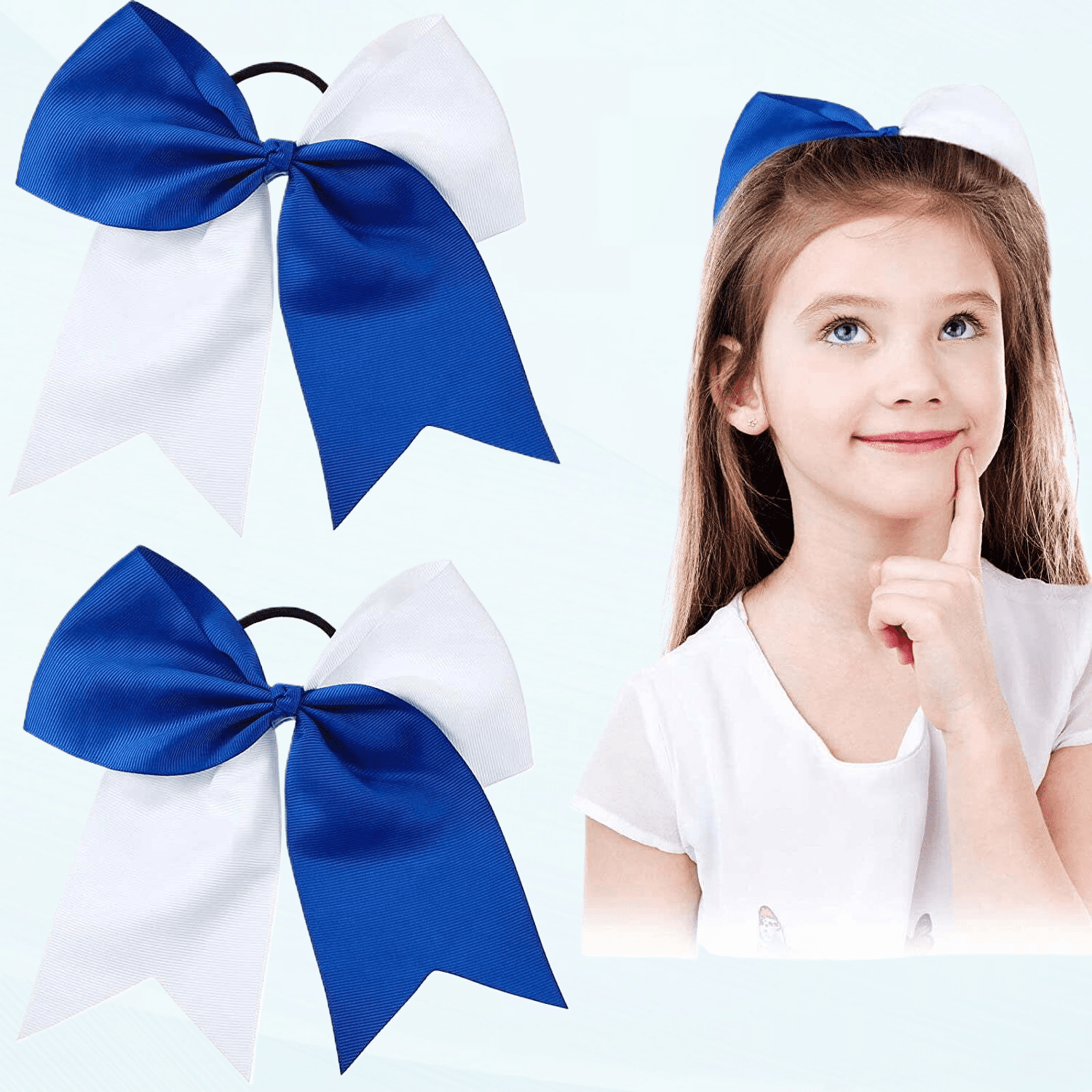 2 Packs Cheerleading Bow 8 Inch Cheer Hair Bows Large Cheerleading Hair ...