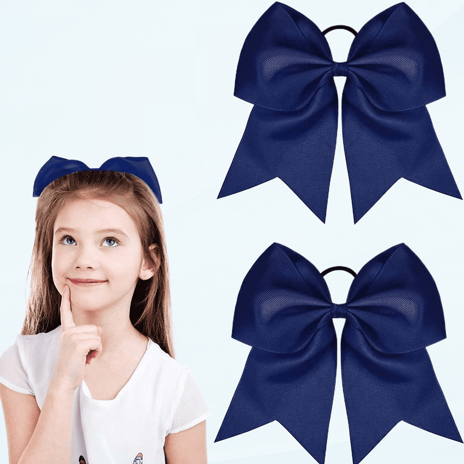 2 Packs Cheerleading Bow 8 Inch Cheer Hair Bows Large Cheerleading Hair ...