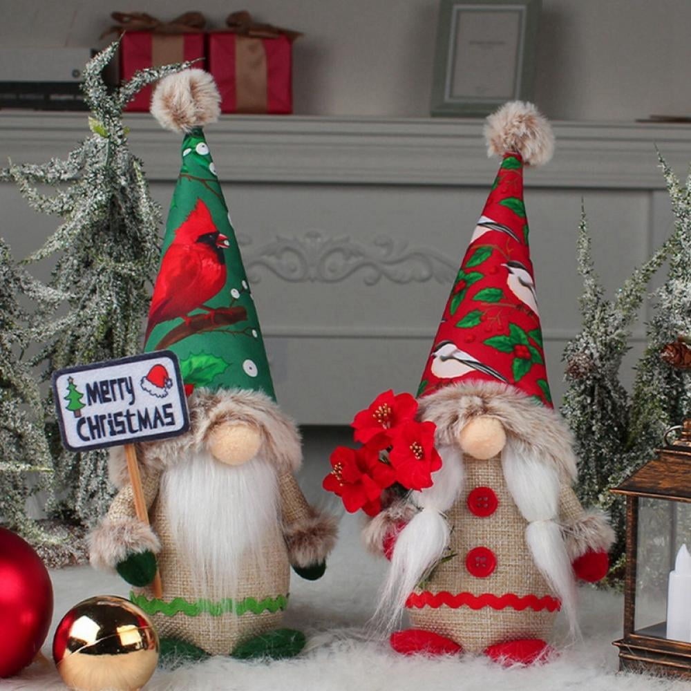 2 Packs Christmas Gnomes Plush Decorations Mr and Mrs Xmas Gnomes ...
