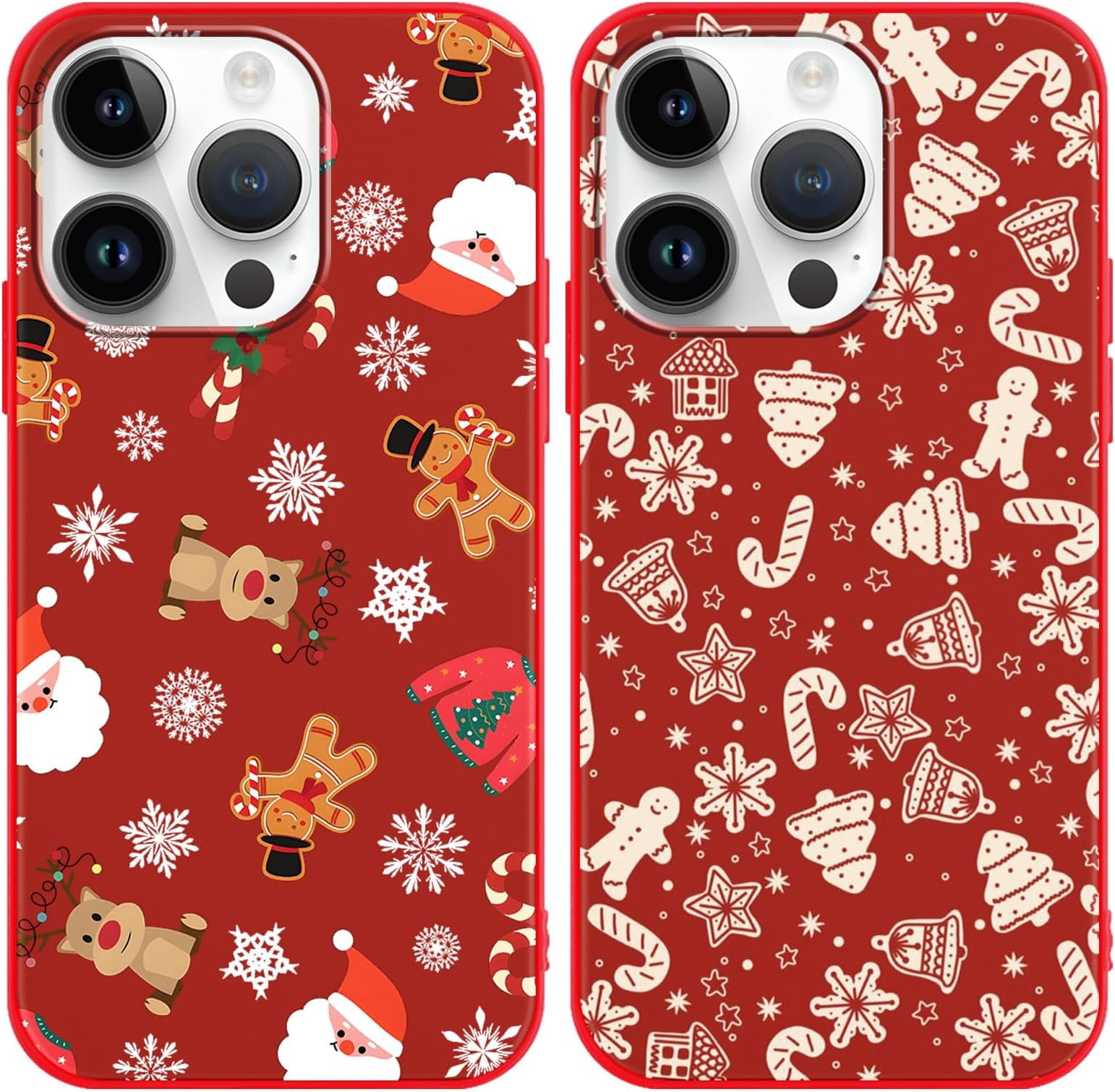 2 Packs Christmas Print Phone Case for iPhone 12 Pro Max 6.7", with ...