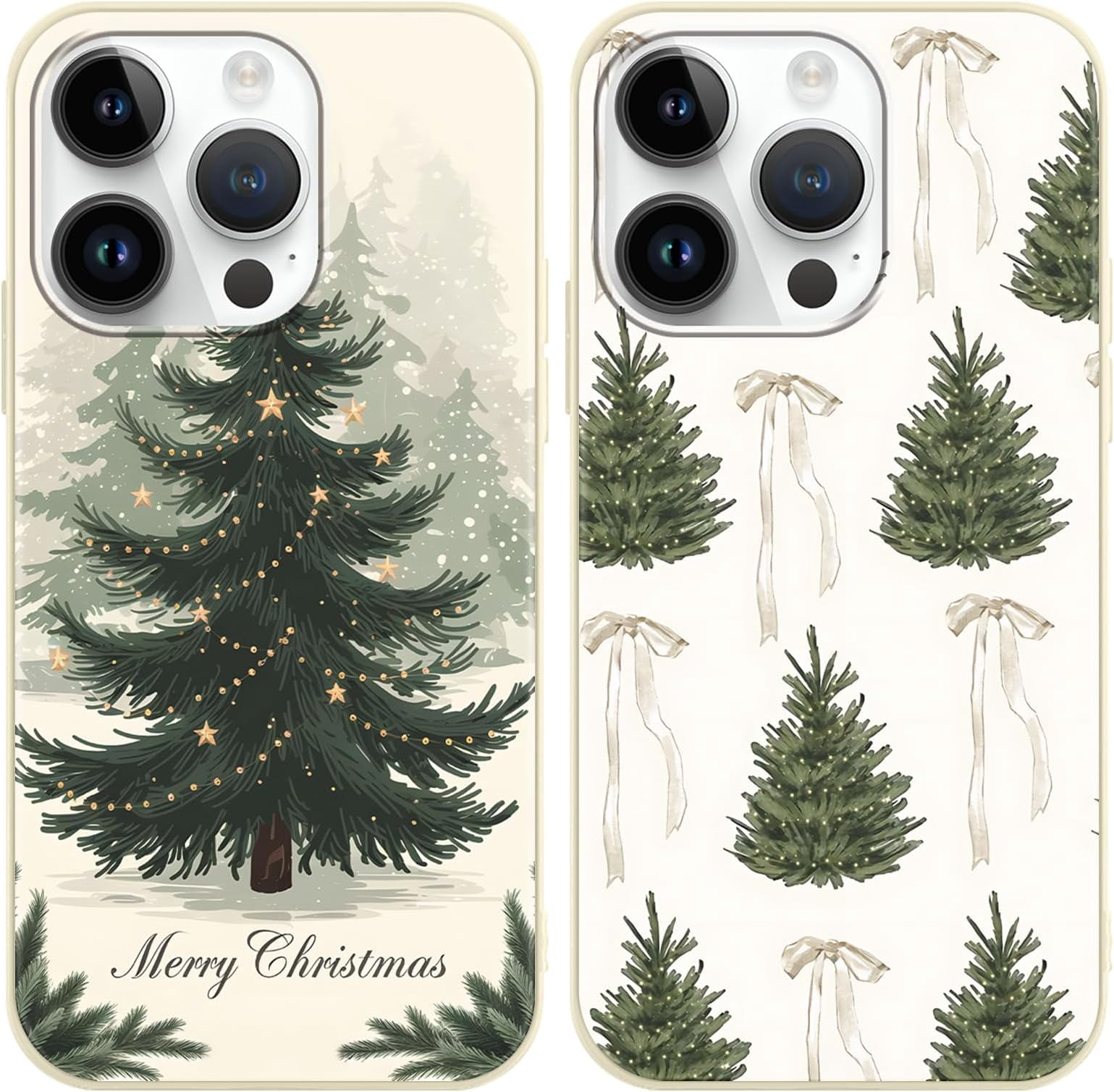 2 Packs Christmas Print Phone Case for iPhone 13 Mini 5.4", with ...