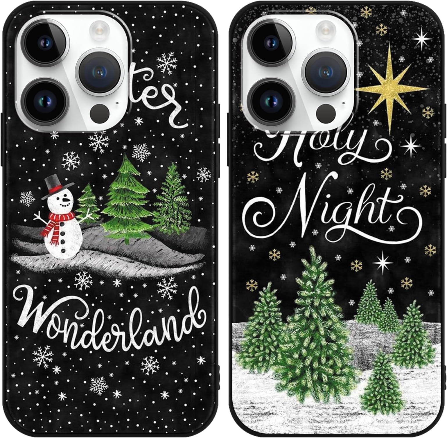 2 Packs Christmas Print Phone Case for iPhone 15 Pro 6.1", with ...