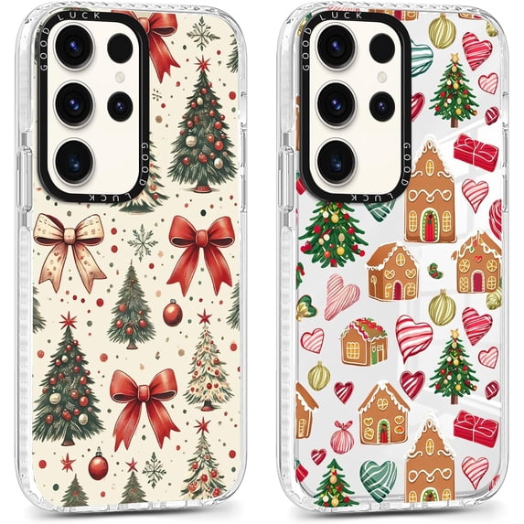 2 Packs Christmas Transparent Print Case for Samsung Galaxy S22 Ultra ...